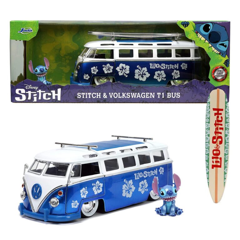 Disney Lilo & Stitch 1:24 Volkswagen T1 Bus Die-cast Car with Stitch ...